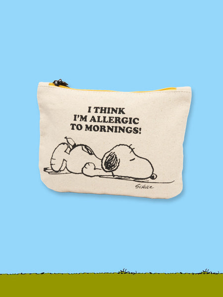 Peanuts Printed Cotton Pouch - Allergic to Mornings – Lola & SiDney