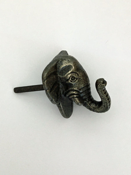 Elephant Design Metal Knob - Antique Silver – Lola & SiDney