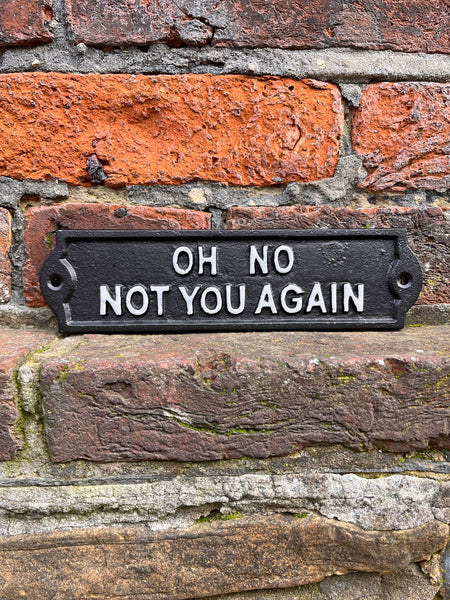 Oh No Not You Again - Cast Iron Sign – Lola & SiDney
